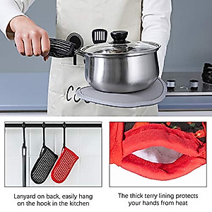 Cast Iron Skillet Handle Covers,Pot Handle Covers Heat Resistant,Pot Holders for Kitchen Heat Resistant,Machine Washable Handle Mitts 2 PCS(Striped)