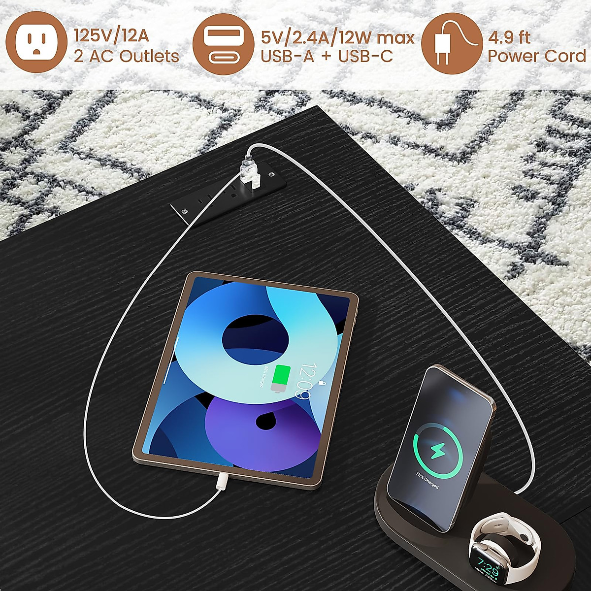 Tangkula L-Shaped Computer Desk with Power Outlets, 95” Long 2-Person Desk with Monitor Shelf, Modern Corner Desk Gaming Table with USB Ports for Home Office