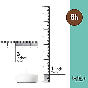 BOLSIUS Unscented Floating Candles - Pure Rich Creamy 3" White, Set Of 12 - European Quality - Imbue Breathtaking Ambiance for Romantic Wedding Centerpieces, Decorations, Events, Pool, Holiday Parties