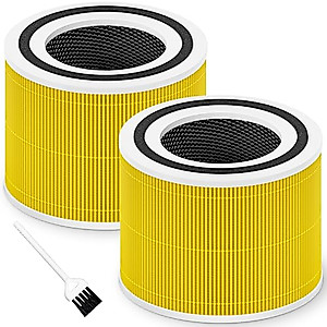Core 300 Pet Care Replacement Filter for LEVOIT Core 300, Core 300S and Core 300-P Air Purifier, 3-in-1 H13 True HEPA Filter Replacement, Compared to Part # Core 300-RF-PA, 2 Pack, Yellow