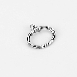 FANSING Surgical Steel Triangular Cubic Zirconia Septum Clicker Silver Septum Piercing Rings 16g Septum Jewelry 8mm Oval Septum Ring Hoop