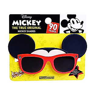 Sun-Staches Official Mickey Mouse Sunglasses for Kids | Disney Eyewear, Party Accessory or Costume | UV 400 | One Size Fits Most Kids