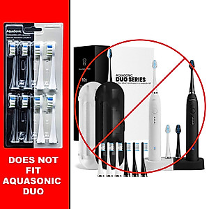 AquaSonic Duo PRO 8-Pack Replacement Brush Heads - Upgraded Proflex Brush Heads for Improved Plaque Removal - Genuine AquaSonic