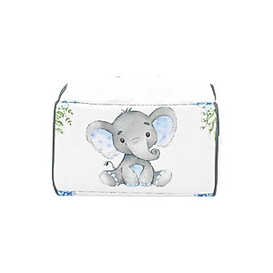 Blue Watercolor Flower Elephant Diaper Bags Backpack with Name Personalized Baby Bag Nursing Nappy Bag Gifts