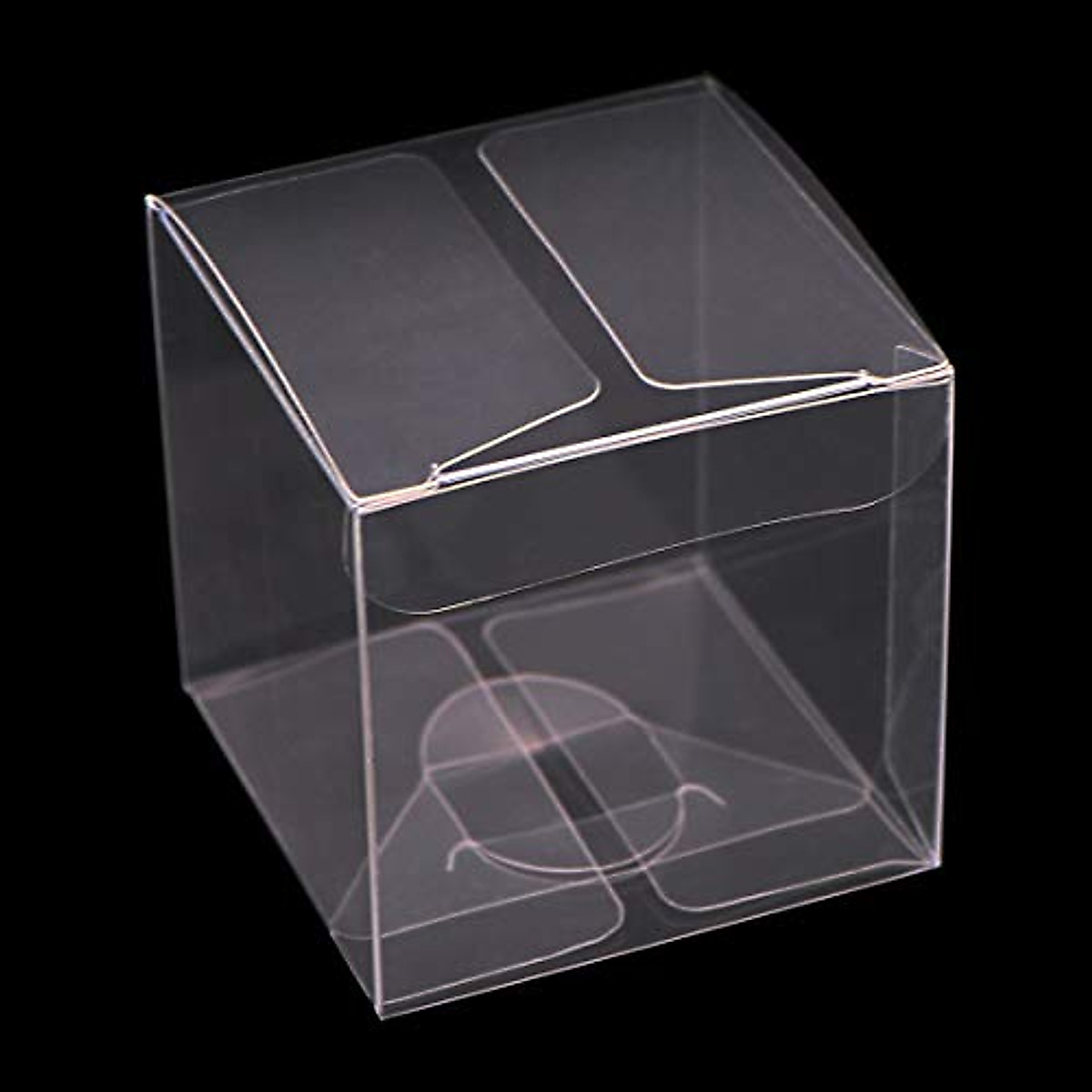 GGOUPTY 30 PCS Clear Candy Box 2"x 2"x 2" Favor Gift Boxes Transparent Plastic Cube Boxes for Cupcakes Christmas Wedding Party