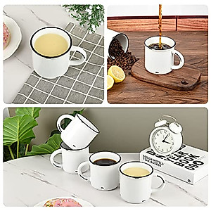 Bycnzb 15oz white Campfire Ceramic Mugs Set of 4 for coffee tea old design