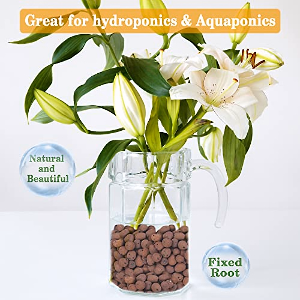 Legigo 7 LBS Organic Expanded Clay Pebbles, 4mm -16mm Light Expanded Clay Aggregate, Natural Clay Pebbles for Hydroponic & Aquaponics Growing, Orchid Potting Mix, Dutch Buckets, Drainage