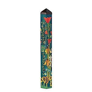 Studio M Earth Laughs in Flowers Art Pole Outdoor Decorative Garden Post, Made in USA, 40 Inches Tall