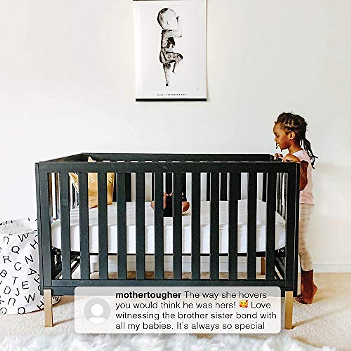 Delta Children Hendrix 4-in-1 Convertible Crib, Greenguard Gold Certified, Bianca White/Bronze