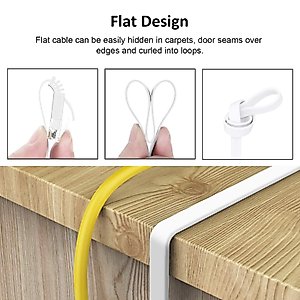 Yauhody CAT 6 Ethernet Cable 3ft 6-Pack White, High Speed Solid Flat CAT6 Gigabit Internet Network LAN Patch Cords, Bare Copper Snagless RJ45 Connector for Modem, Router, Computer (3ft 6 Pack, White)