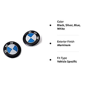 Tuborun 2Pcs Replacement for BMW Hood and Trunk Emblems 82mm + 74mm Badge for X3 X5 X6 3 4 5 6 7 8 Series 325i 328i E46 E30 E36 E34 E38 E39 E60 E65 E90 All Models