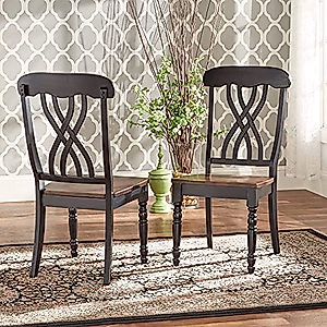 Inspire Q Mackenzie Country Style Two-Tone Dining Chairs (Set of 2) by Classic Slat Back Antique White