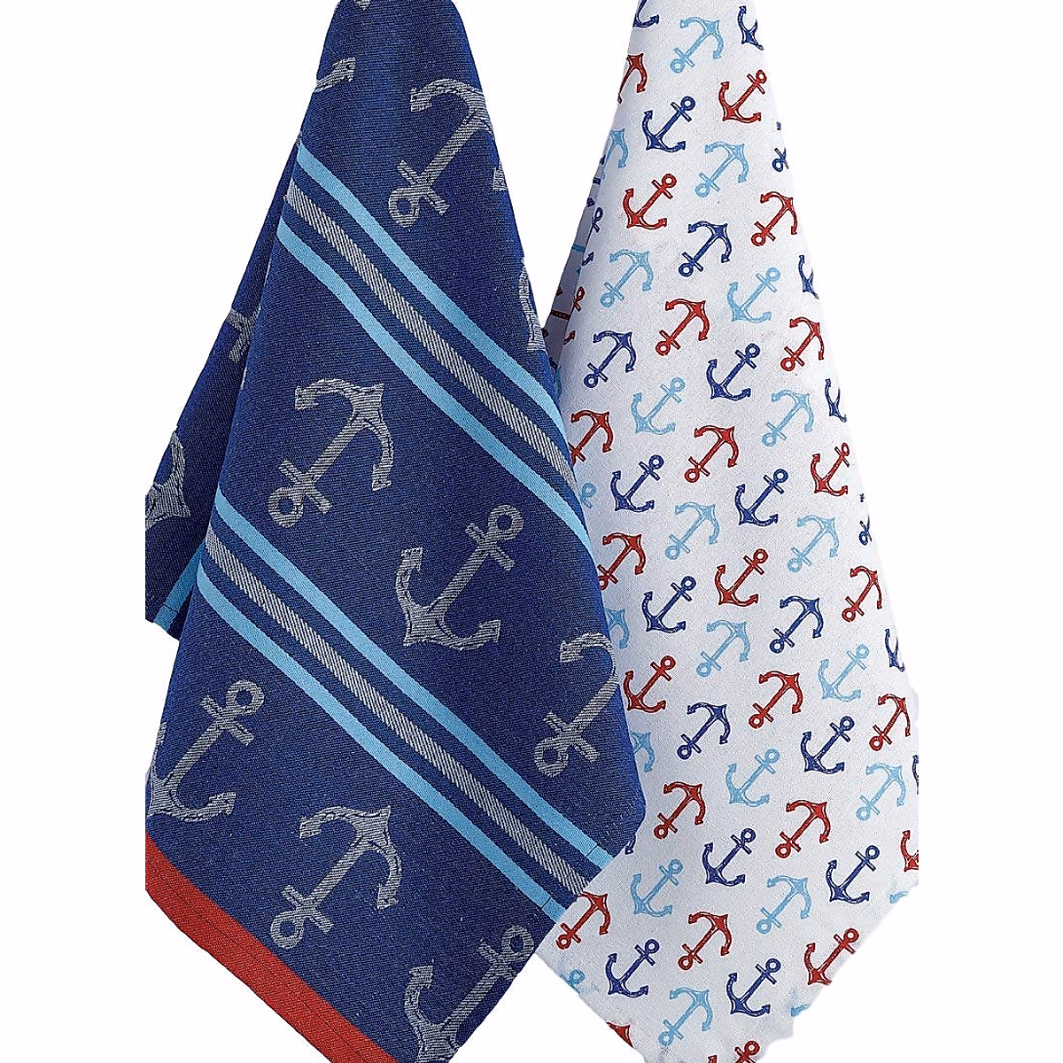 DII Nautical Kitchen Towels, Set of 2 Anchor Theme Hand Towels