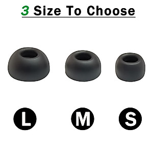 Silicone Earbuds Tips for Sennheiser Momentum 3 Replacement Ear Tips for Sennheiser Momentum 2/CX True Wireless Series, 6 Pairs Black