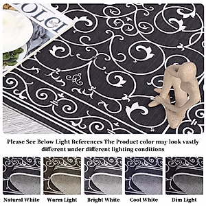 COZYLOOM 9x12 Rug Washable Living Room Rugs Moroccan Area Rug for Bedroom Nursery Vintage Floral Office Rug Non-Slip Backing Throw Rugs Modern Area Rug Distressed Room Decor Ghothic Rug Black Rug