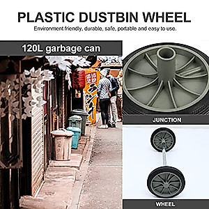 DOITOOL Trash Garbage bin Wheels Replacement Can Replacement Wheel Garbage Can Wheel Rubber Pulley Wheel Garbage Bin Wheels Replacement Parts