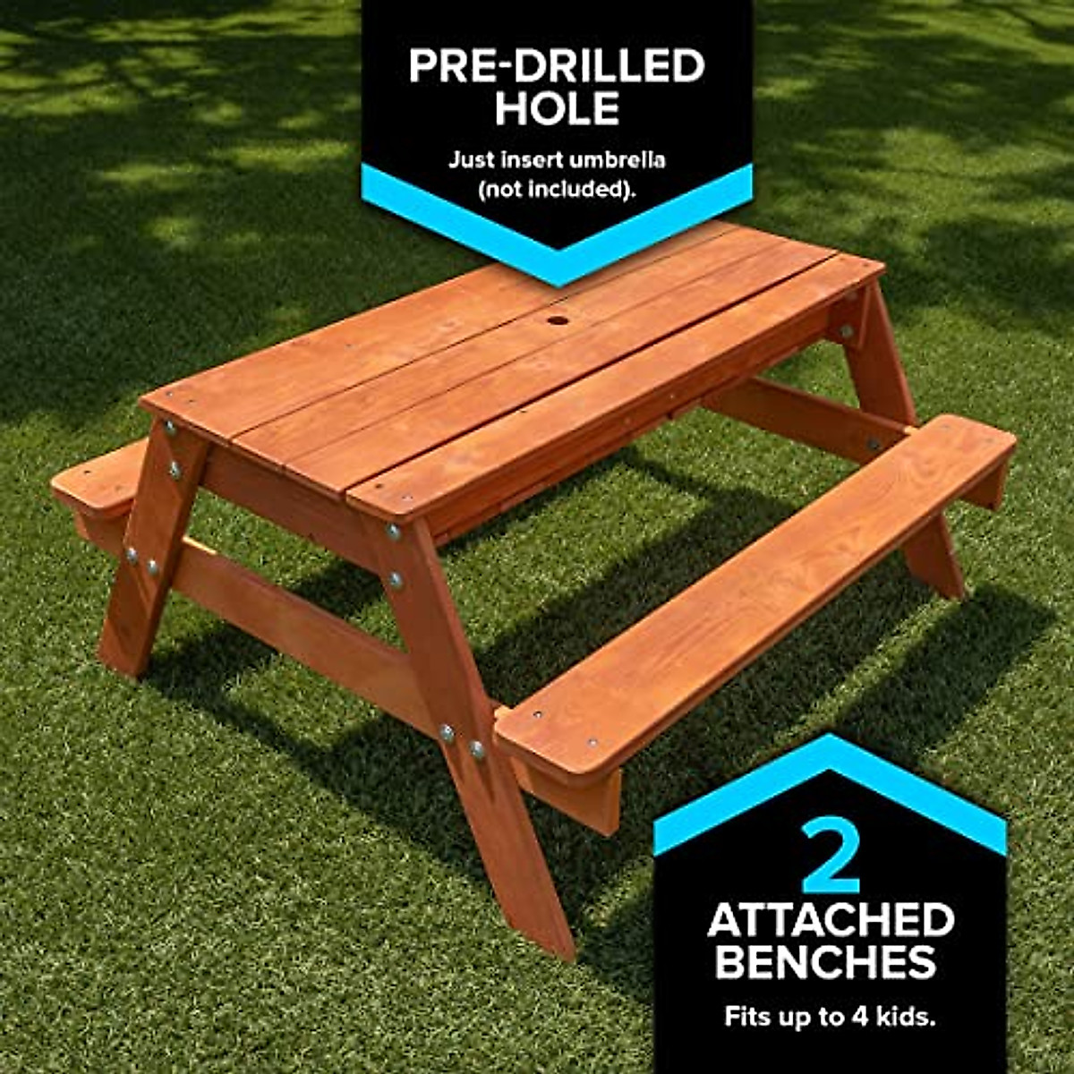 Sportspower wp-582u Kids Picnic Table with Play Features, Brown