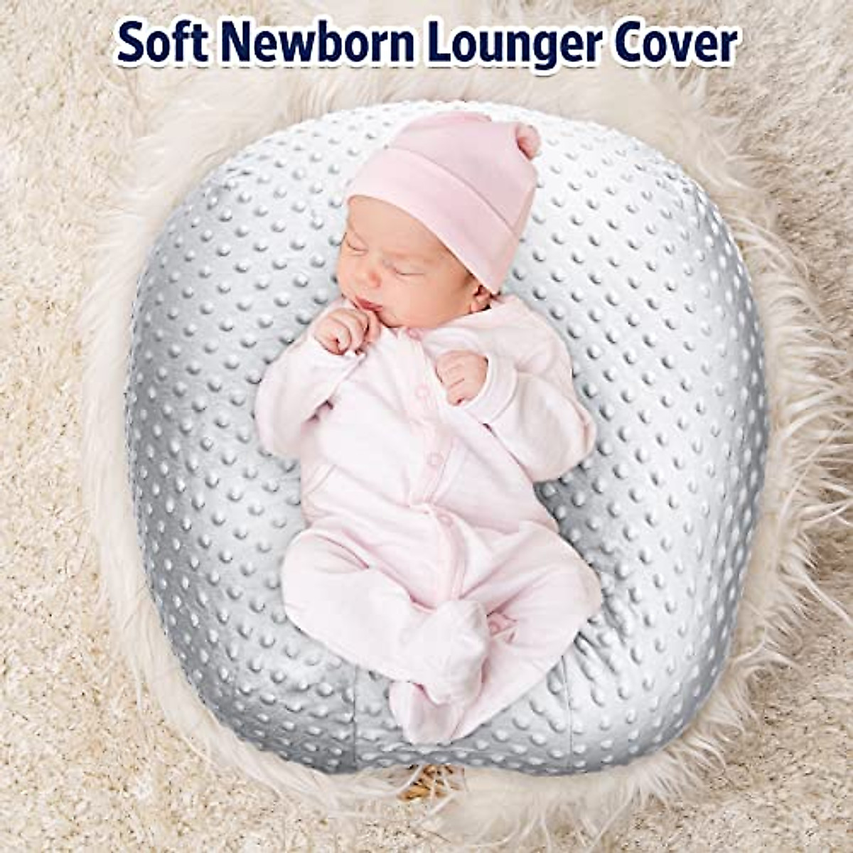 6 Pcs Newborn Lounger Cover Removable Slipcover for Baby Lounger Cover Soft Minky Dot Newborn Lounger Pillow for Infant Ultra Comfortable Safe for Babies