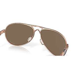 Oakley Women's OO4079 Feedback Aviator Sunglasses, Satin Rose Gold/Prizm Rose Gold, 59 mm