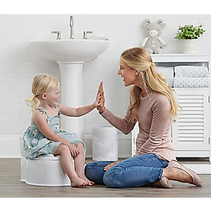 Regalo 2-in-1 Potty Training and Transition Potty With Flushing Sound, Removable Seat, Bonus Kit, Oversized Foam Soft Seat, and Wipe Storage, White