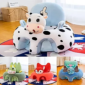 Baby Sitting Chair Cover Animal Shaped Kids Learning Sitting Chair Cover Support Sofa Infant Plush Seats Baby Sofa Seat Cover for Toddlers.(Only Cover) (D)