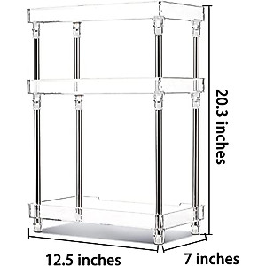 Bathroom Organizer Countertop, 3 Tier Acrylic Vanity Tray, Counter Makeup Organizer for Skincare Cosmetics, Multi-Functional Organizer for Bathroom Kitchen (3 Tier)