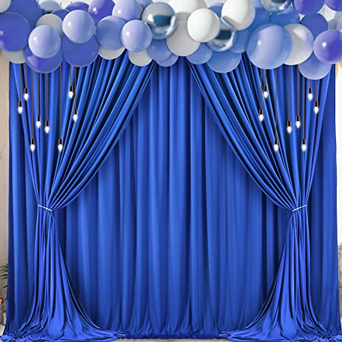 10x10 Royal Blue Backdrop Curtain for Parties Wrinkle Free Blue Photo Curtains Backdrop Drapes Fabric Decoration for Wedding Birthday Party Baby Shower 5ft x 10ft,2 Panels