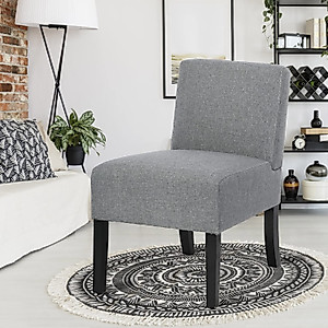 Accent Chair Set of 2, Living Room Chair, Small Chair for Bedroom, Accent Chairs for Living Room Office, Small Modern Armless Accent Chair, Side Bedroom Chairs with Thick Sponge Cushion, Grey