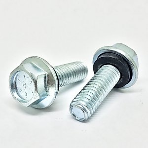(400) 5/16-18x1 Grade 8 Flange Grain Bin Steel Building Bolts Zinc with Rubber Washers