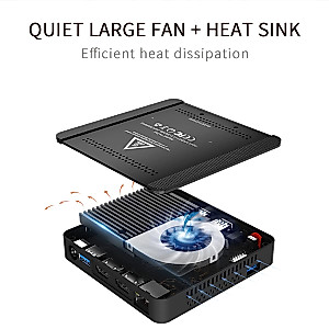 Beelink N3350 Processor (up to 2.4GHz), T4 Pro Mini PC, 4GB+64GB eMMC Mini Desktop Computer, 2.4G+5.8G WiFi, Gigabit Ethernet, BT 4.0, 4K@30Hz, Dual HDMI