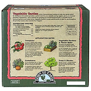 Down to Earth Organic Vegetable Garden Fertilizer 4-4-4, 15 lb