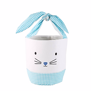 Easter Bunny Basket Bags Rabbit Canvas Toys Bucket Tote Storage Gifts Candies Handbag for Kids