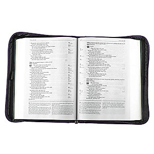 Christian Art Gifts Women's Fashion Bible Cover I Can Do All Things Philippians 4:13, Purple Floral Faux Leather, Medium