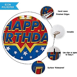 Yriujul 68x45inch Super Women Girl Birthday Backdrop Photography Background Crown Stars Party Decoration Photo Booth Shoot Banner Props