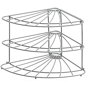 Simple Houseware 3-Tier Counter Corner Shelf Organizer, Silver