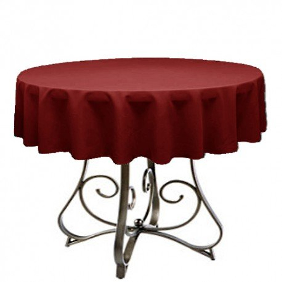 New Creations Fabric & Foam Inc, 60" Round Polyester Poplin Tablecloth, for 48" Small Round Table, (Steel Blue)