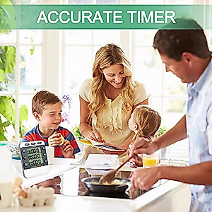 Photect 2 Pieces Digital Dual Kitchen Timer 3 Channels Count UP/Down Timer Cooking Timer with Magnetic Back Loud Alarm Large Display Countdown Timer for Cooking Classroom Kids Teacher Study