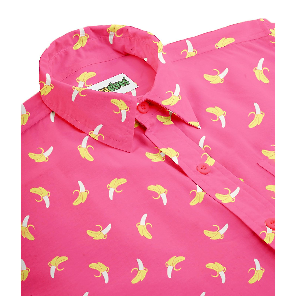 Tipsy Elves Men's Vacation Pink Banana Hawaiian Shirt Size XX-Large