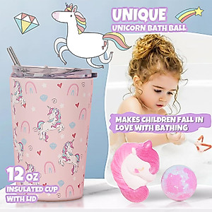 Decostatue Unicorn Gifts for Girls Age 6-8 - 10pcs Birthday Gift Box for 3 4 5 6 7 8 9 10 11 12 Year Old Toddler Girl for Girls with Unicorns Blanket for Teen girl Trendy 2024