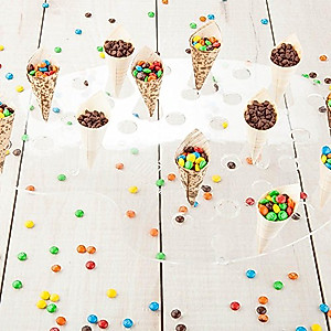 Restaurantware Ice Cream Cone Holders, 4 Palette Design Popcorn Cone Holders - 35 Holes, For Weddings, Birthday Parties, Holidays, & Baby Showers, Clear Plastic Cone St&s, Display C&y Or French Fries
