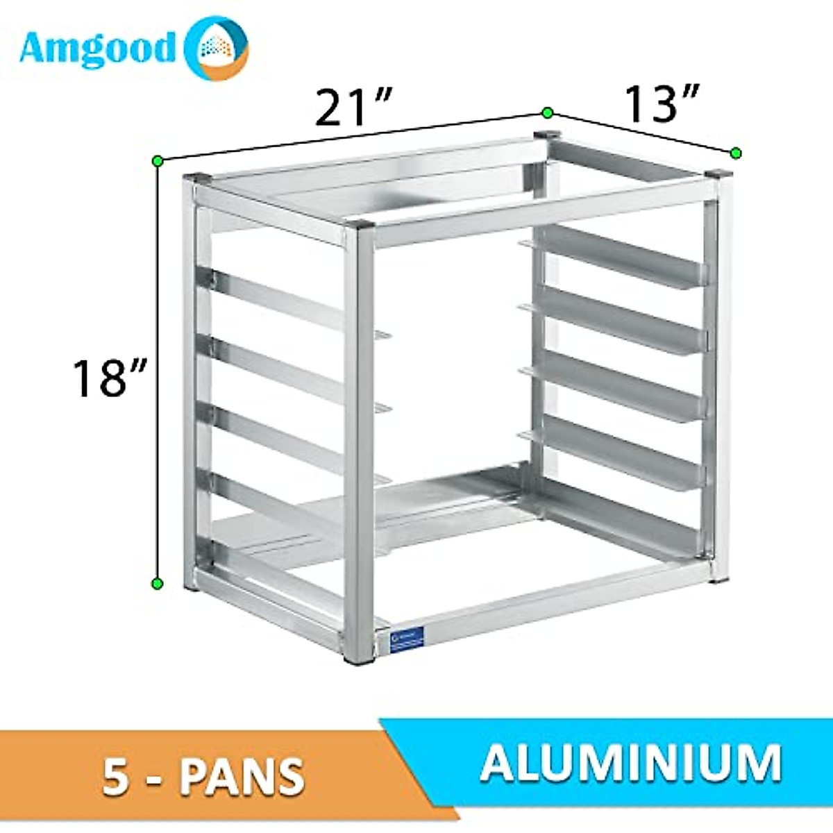 AmGood Wall Mounted Sheet Bun Pan Rack | Fits 5 Pans | 21″ x 13″ x 18″ | Aluminium | NSF