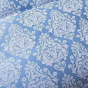 Merryfeel Jacquard Duvet Cover Set King,Classic Paisley Damask Jacquard Duvet Cover Set, 3 Pieces Bedding Set (1 Duvet Cover with 2 Pillowshams) - King - Lavender Pink