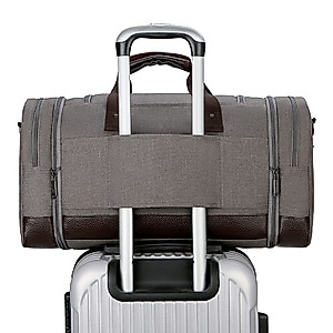 Canvas Duffle Bag for Men(42L/50L), Expandable Capacity Travel Bag with Removable Shoulder Strap Fitness Bag, Suitable for Male Travel, Fitness, Flight Carry on（Black）