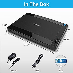 VIISAN 3120 A3 Large Format Flatbed Scanner, 1200 DPI, Scan 12" x 17" in 8 sec, Frameless, Auto-Scan, Document & Photo & Book Scanner, Design for Library, School and Soho. Supports Windows 11 & Mac