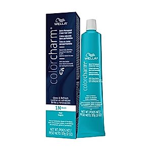 WELLA Color Charm Demi Permanent Hair Color, 1N Black 2oz