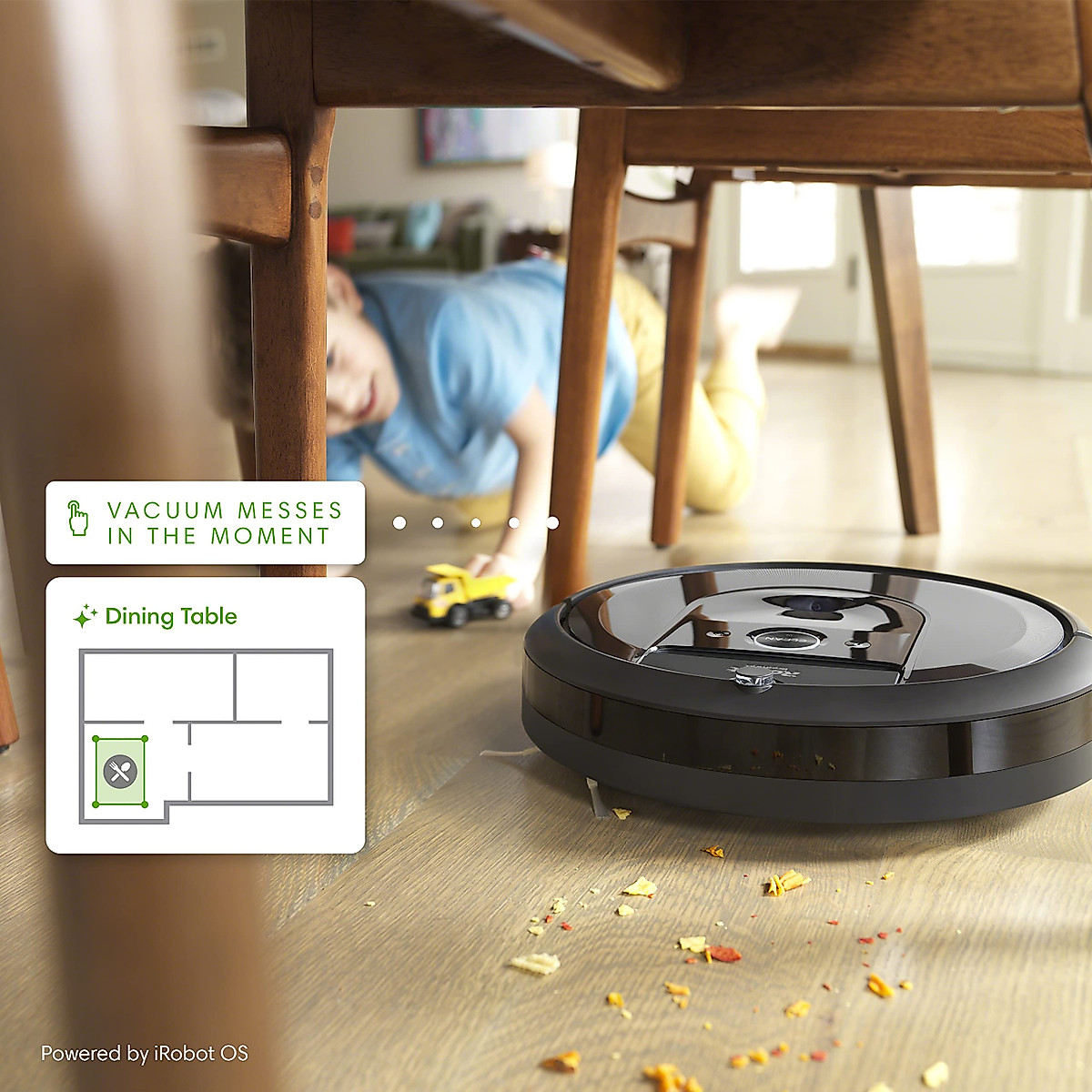iRobot Roomba i7+ (7550) Robot Vacuum with Automatic Dirt Disposal - Empties Itself for up to 60 days, Wi-Fi Connected, Smart Mapping, Works with Alexa, Ideal for Pet Hair, Carpets, Hard Floors, Black