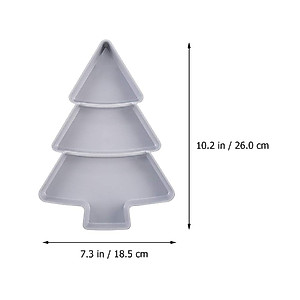 DOITOOL 2Pcs Snack Appetizer Trays Christmas Tree Shape Dessert Serving Dishes Snack Platter Serving Trays Fruit Cheese Dessert Tray Plate Grey
