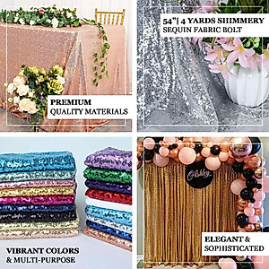 Efavormart 54" x 4 Yards Sequined Fabric Bolt Sewing Craft Bridal Supplies for Wedding Party Banquet Event Decor Hunter Emerald Green