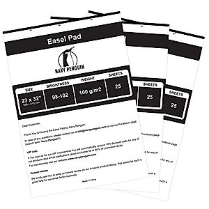 Easel Pad 23x32" - 3 Pack (75 Sheets) - Flip Chart Paper, 25 Sheets/Pack, Plain White, Poster Flipchart 100 gsm - Large Drawing Pad for Teachers, Kids, Classroom, Office, Craft, Art, Presentation