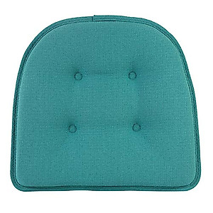 Klear Vu Omega Non-Slip Universal Chair Cushions for Dining Room, Kitchen and Office Use, U-Shaped Skid-Proof Seat Pad, 15x16 Inches, 4 Pack, 07 Teal